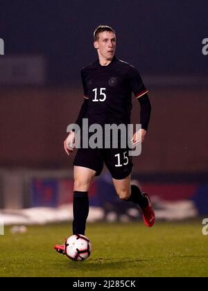 Germany's Lasse Rosenboom during the Under 20 Elite League match at the ...