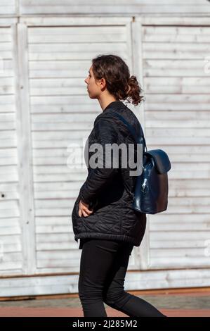 Timisoara, Romania - March 15, 2018: Man walking on the street. Real ...