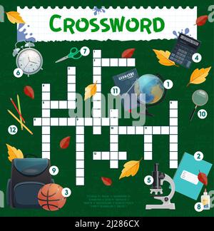 School education items word search puzzle game vector worksheet. Quiz ...