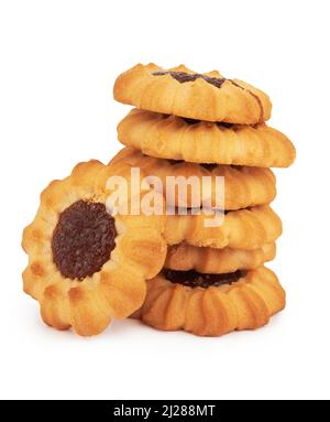 Jam ring biscuit isolated on white background Stock Photo - Alamy