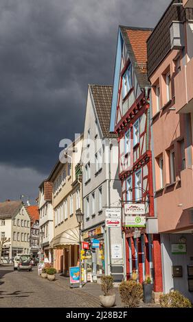 Lich , Germany - March 16, 2021: view to old half timbered houses in ...
