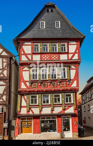 Lich , Germany - March 16, 2021: view to old half timbered houses in ...
