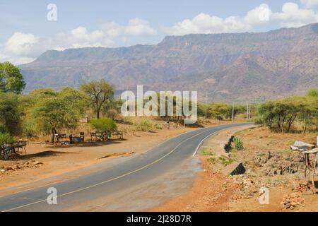 Scenic view of Iten - Kabarnet highway against the background of Kerio ...