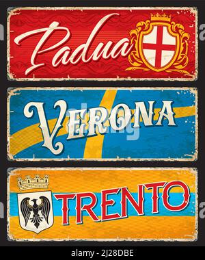 Verona, flag and coat of arms of the city, Veneto region, Italy, vector ...