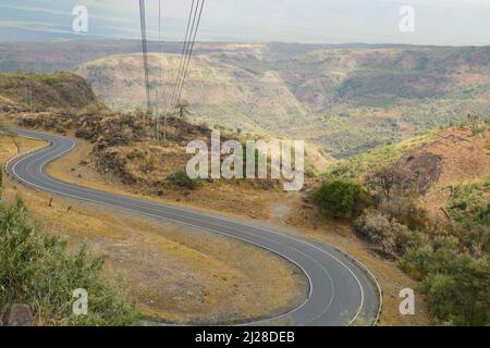 Scenic view of Iten - Kabarnet highway against the background of Kerio ...
