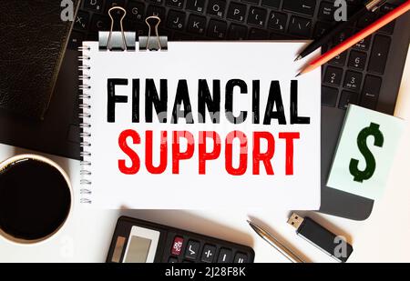 Financial Support text written on a notebook with pencils Stock Photo ...