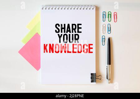 Share Your Knowledge text written on a notebook with pencils Stock ...