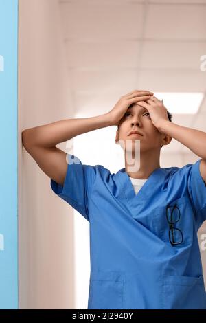 Surgeon is worried and worried in nervous tension, depression and ...