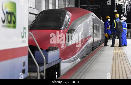 Part of the Tohoku Shinkansen bullet train derailed by a strong ...