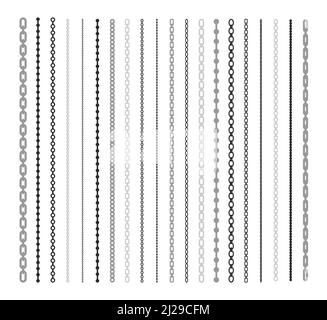 Black lines of chain flat illustration set Stock Vector Image & Art - Alamy
