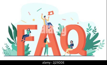 Quiz concept illustration of people asking questions and having answers ...