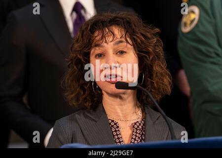 Deputy mayor Meera Joshi speaks during TCS New York City Marathon at ...