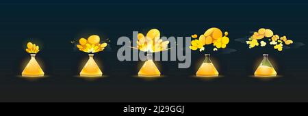 Stages of chemical reaction in lab flask, backwards animation sprite ...
