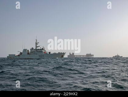 HMCS Goose Bay (MM 707) and other ships participating in Op Nanook 2022 ...