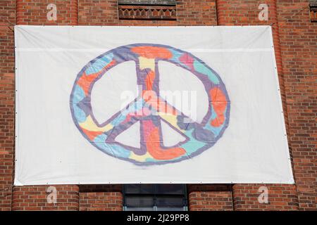 Colourful peace sign, peace symbol, peace sign, Germany Stock Photo - Alamy