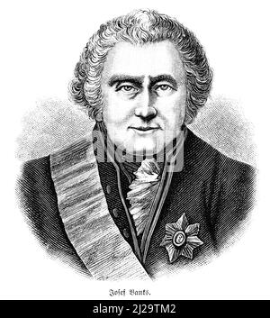 JOSEPH BANKS (1743-1820) British naturalist and botanist in an 1812 ...