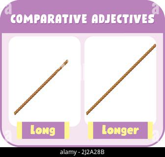 Comparative adjectives for word long illustration Stock Vector Image ...