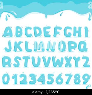 Water type font, liquid letters set. Pure aqua splashes in shape of ...