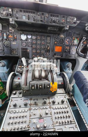 The interior of a Lockheed L-1011 TriStar aircraft of LTU airline just ...