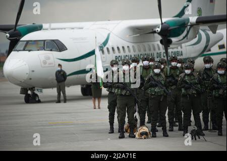 Anti-narcotics police attend a ceremony marking the 35th anniversary of ...