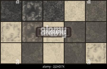 Set of Topographic map contour backgrounds. Topo map with elevation ...