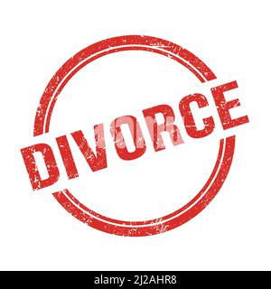 DIVORCE text written on red round vintage rubber stamp Stock Photo - Alamy