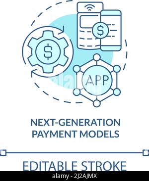 Next-generation payment models blue gradient concept icon Stock Vector ...