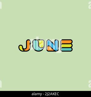 June month name. Vector illustration for poster, card, calendar ...