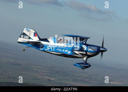 Air to Air image of Rich Goodwin in his Jet Pitts which has 2 jet ...