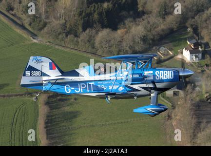 Air to Air image of Rich Goodwin in his Jet Pitts which has 2 jet ...