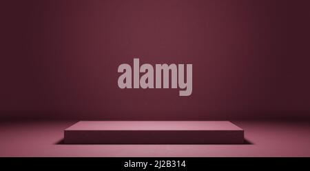 Cement Presentation Platform Maroon Brown Grungy Background 3D ...