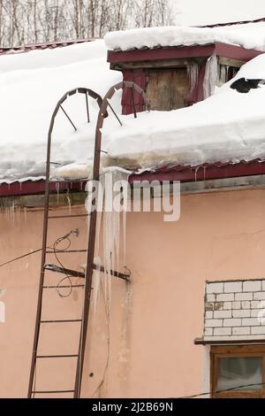 Icicles hang from an overhang outside of the National Children's Museum ...
