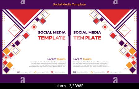 flat colorful abstract geometric social media post template design ...