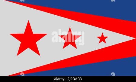 official flag of Union, Kentucky untied states of America at cloudy sky ...