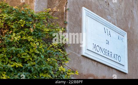 A picture of the Via di Monserrato plaque Stock Photo - Alamy