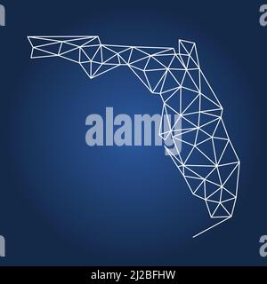 Florida state simple polygon map. Low poly trendy style vector map of ...