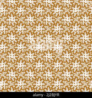 Gender neutral floral seamless raster background. Simple whimsical ...