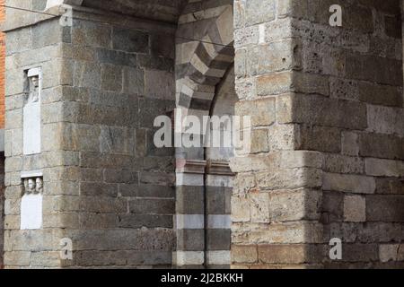 Old Milan - Roman tombstone - The arches of Porta Nuova, a gateway in ...