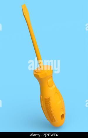 Screwdriver isolated on blue monochrome background. 3d render and ...