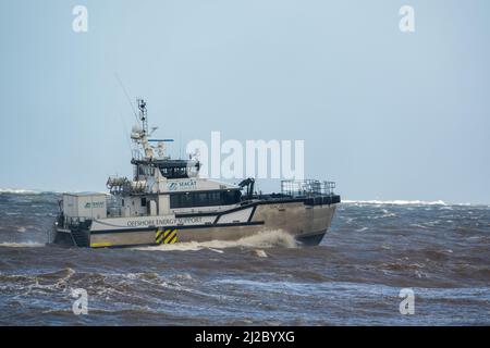 Wind Farms Service Ship Seacat freedom at sea Stock Photo - Alamy