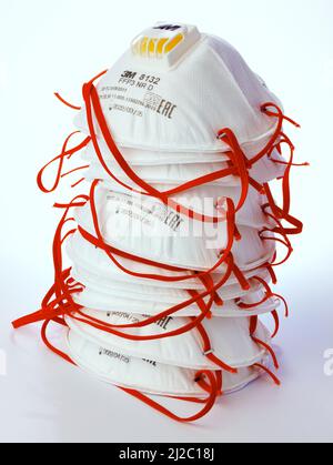 KRASNODAR, RUSSIA - JUNE 03, 2020 : 3M 8132 FFP3 respirator mask with ...