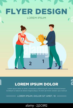 Female winner getting first prize Stock Vector Image & Art - Alamy