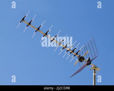 television outdoor Yagi antenna isolated Stock Photo - Alamy