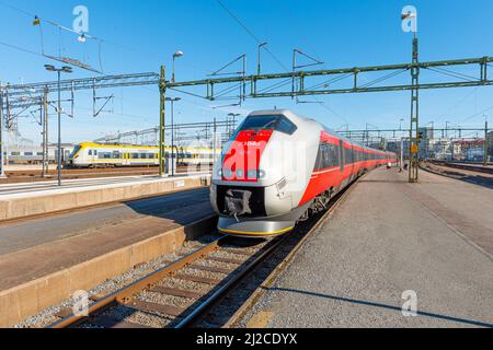 Gothenburg, Sweden - March 12 2022: SJ X40 train arriving Gothenburg ...