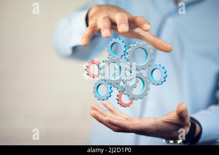 Business working mechanism Stock Photo - Alamy