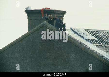 Riot Scenes at Peterhead Prison. Prisoners hold Prison Officer Hostage ...