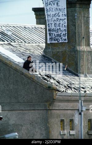 Riot Scenes at Peterhead Prison. Prisoners hold Prison Officer Hostage ...