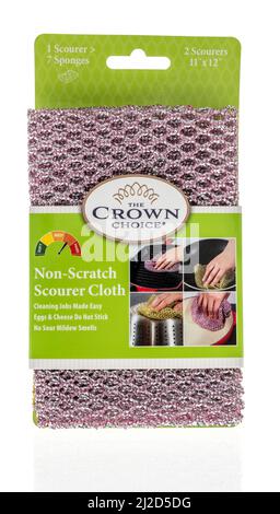 Scourer pad for dishwashing isolated on white background Stock Photo ...