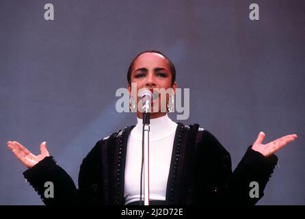 British singer songwriter Sade Adu, lead singer of the R&B group Sade ...