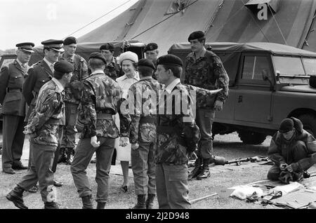 Queen Elizabeth II visits Altcar Training Camp in Hightown, Merseyside ...